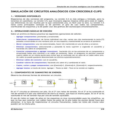 Simulación de circuitos con crocodile clips | PDF