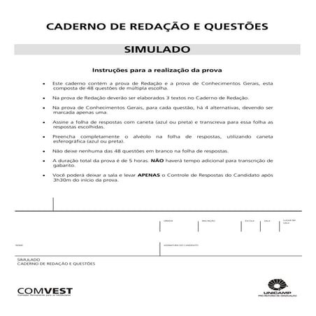 Simulado unicamp | PDF
