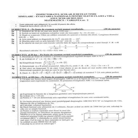 Simulare 2 timis | PDF