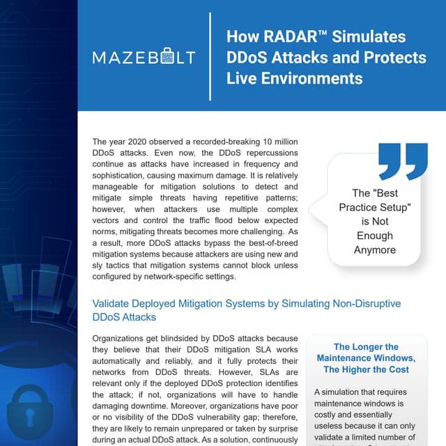 Automatic DDoS Attack Simulator | MazeBolt Technologies | PDF