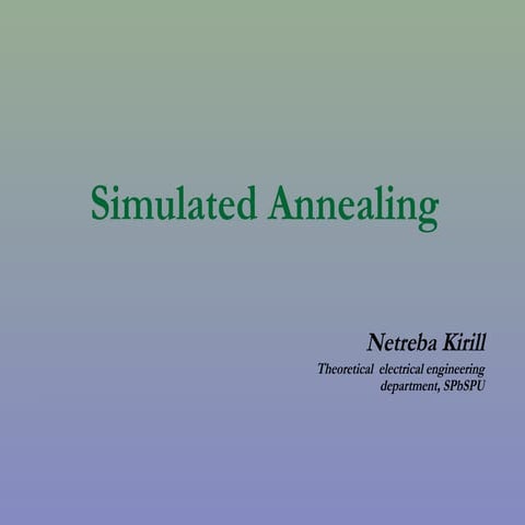 Simulated annealing | PPT