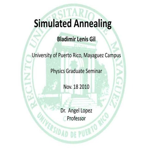 Simulated annealing | PPTX | Science