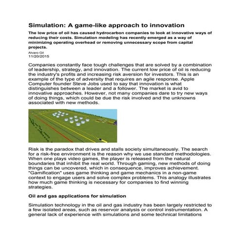 Simulation: A game-like approach to innovation | PDF