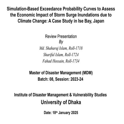 Simulation-Based Exceedance Probability Curves to Assess the Economic ...