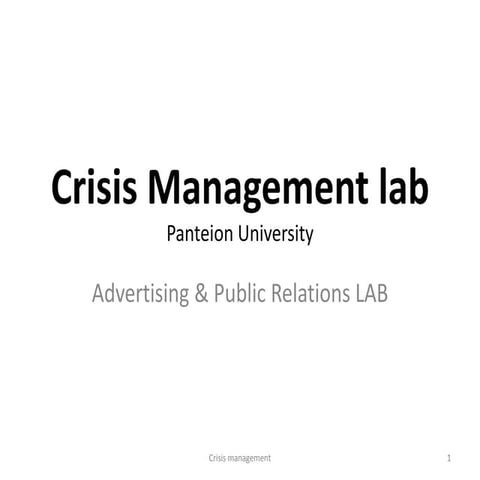Crisis Management Simulation - FINAL PROJECT by iK4RE | PPTX