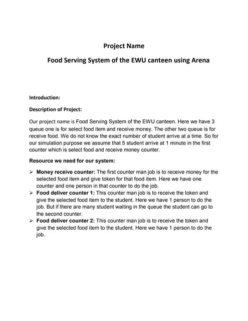 Arena Simulation of Chipotle Restaurant | PDF