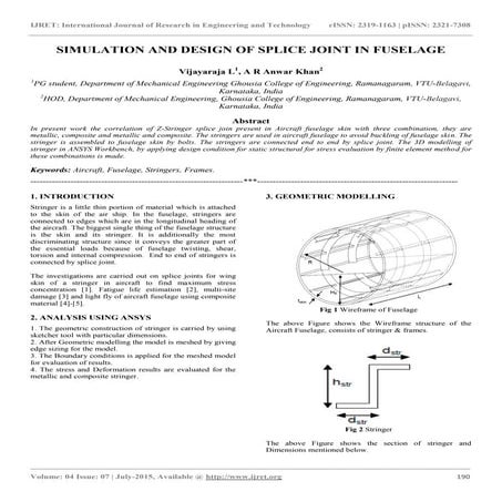 Simulation and design of splice joint in fuselage | PDF