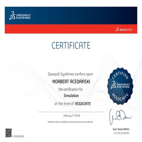SolidWorks Simulation Certificate | PDF