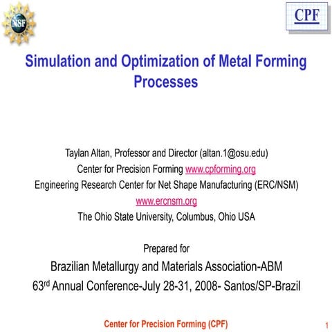 Simulation for forming | PDF
