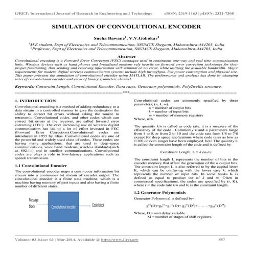 Simulation Of Convolutional Encoder Using Matlab Pdf