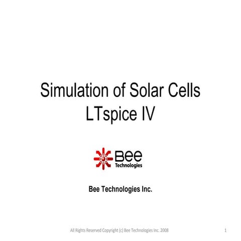 Simulation of solar cells (LTspice) | PPT