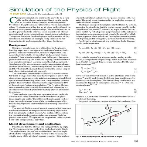 Simulation of the physics of flight | PDF