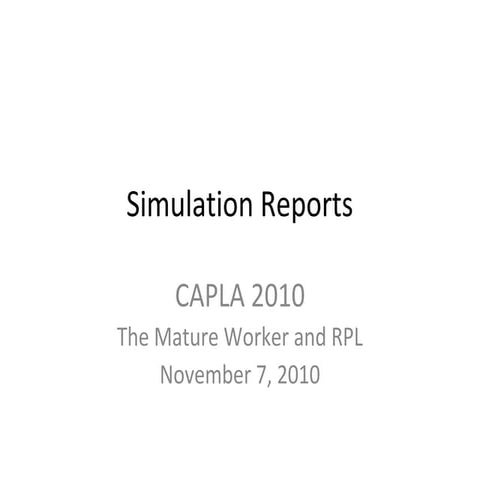 Simulation reports v01 | PPT