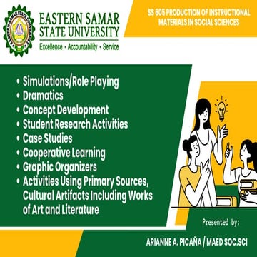 SimulationsRole Playing, Dramatics, Concept Development, Student ...