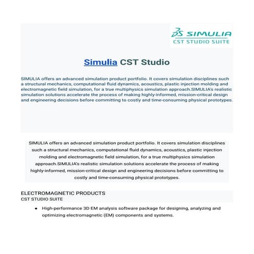 Simulia cst studio | PDF