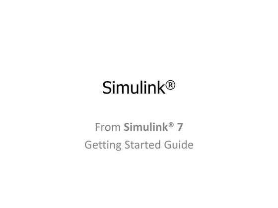 Matlab simulink introduction | PPTX