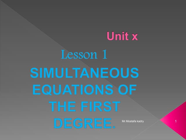 Simultaneous equations | PPT | Physics | Science