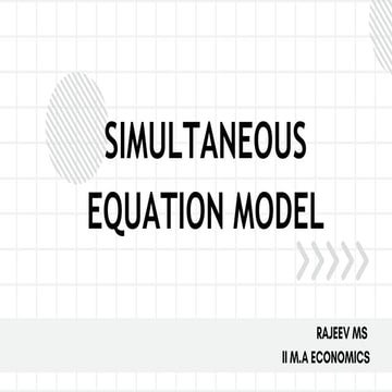 Econometric Method - Simultaneous equation model.pdf | Commodities | Economy