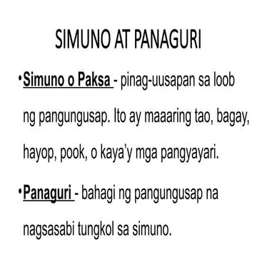 Bahagi ng pangungusap (Simuno at Panaguri) | PPTX