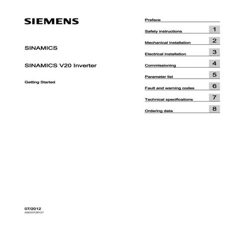 Sinamics v20 getting_started_072012_en-us | PDF