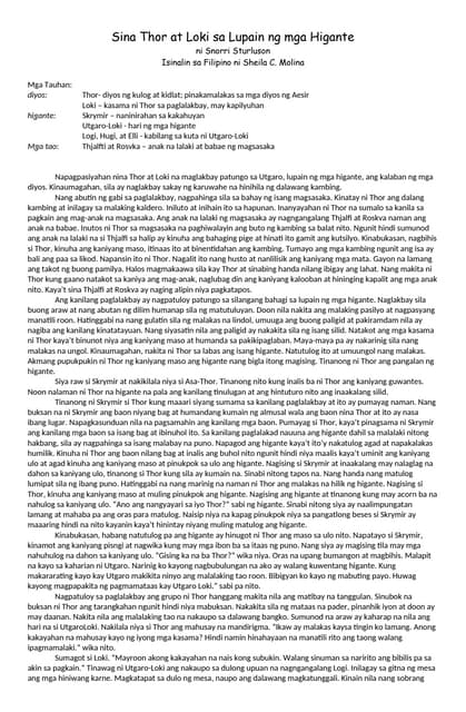 Sina Thor at Loki sa Lupain ng mga Higante | PPTX