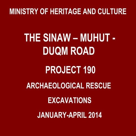 Sinaw 2014 Archaeological Mission | PPT