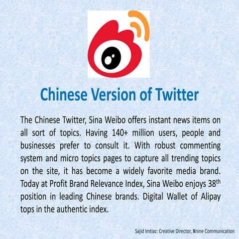 Sina Weibo - Chinese Twitter | PPTX