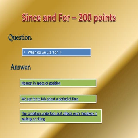 Present perfect – 100 points | PPTX