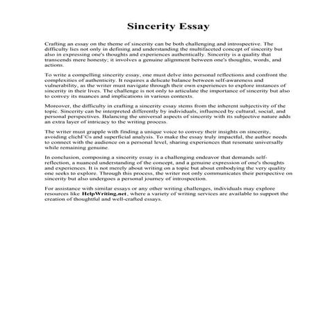 Sincerity Examples Observations From A Simple Life: How To Recognize