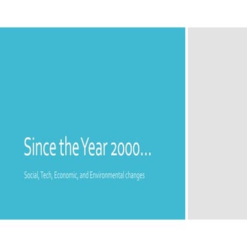 Since the year 2000 | PPT