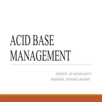 ACID BASE management, base deficit correction | PPTX