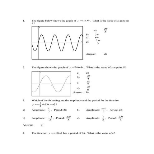 Sin cos questions | PDF