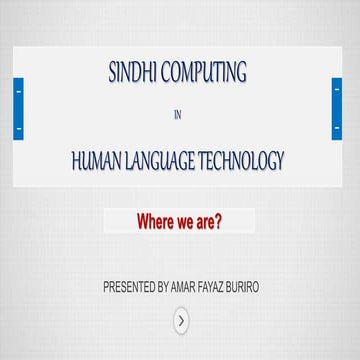 Sindhi computing in Human Language Technology | PPTX