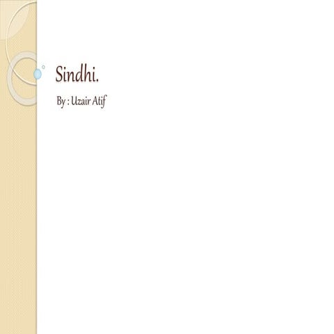 Sindhi language by uzair atif | PPTX