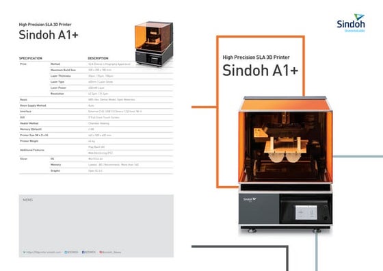 Sindoh 3D Printer Line up Catalog | PPT