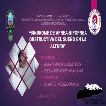 SÍNDROME DE APNEA-HIPOPNEA OBSTRUCTIVA DEL SUEÑO EN LA ALTURA | PPTX