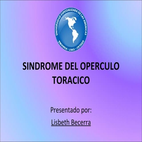 Sindrome del operculo_toracico(neurofisiologia) | PPT