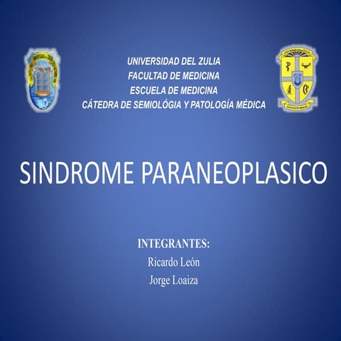 Sindrome Paraneoplasico Pptx
