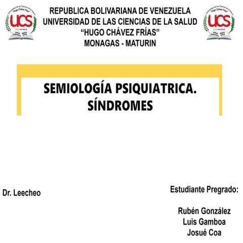 Sindromes psiquiatricos presentado por ruben | PPTX