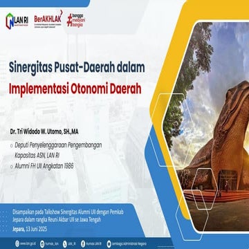 Sinergitas Pusat-Daerah dalam Implementasi Otonomi Daerah | PDF