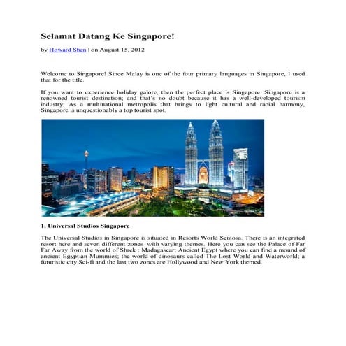 All about Singapore | PPTX