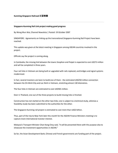 Project - Roy Hill Rail | PDF