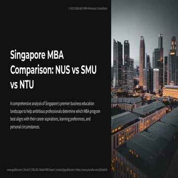 Singapore MBA Comparison NUS vs SMU vs NTU | PDF
