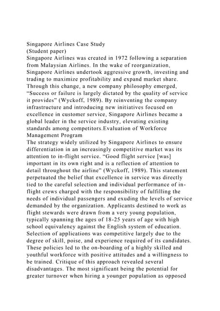 Singapore Airlines Case Study(student paper)Singapore A.docx