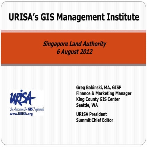URISA’s GIS Management Institute | PDF