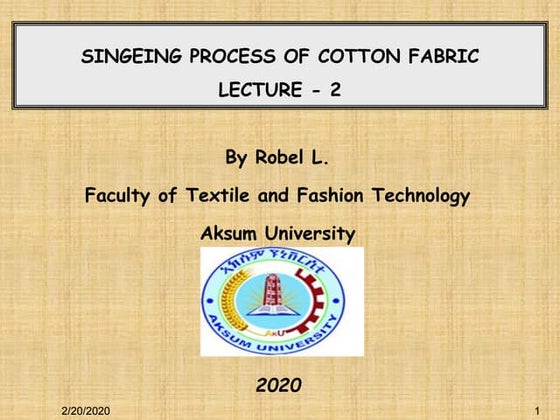 Introduction to Singeing and Desizing Processes | PPTX | Needlework ...
