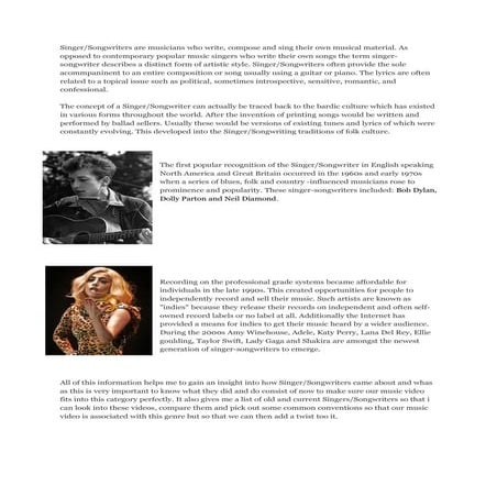 Singer | DOC | Songwriters/Folk | Music