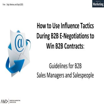Business-to-Business E-Negotiations and Influence Tactics | PPTX