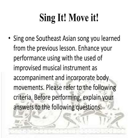 Sing it! move it! | PPTX | Music | Entertainment