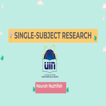Single-subject Research / research study | PPT